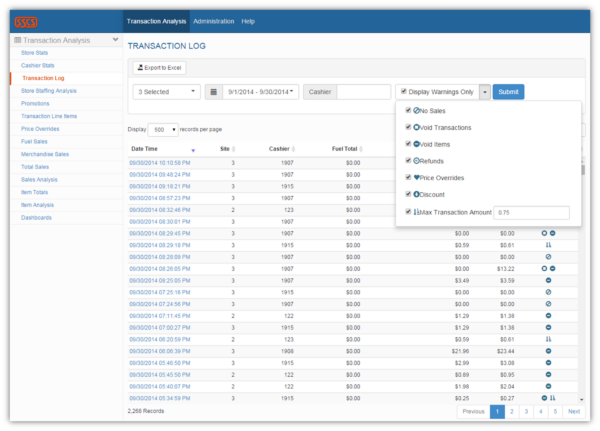 Transaction Log – SSCS